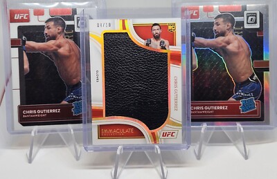 CHRIS GUTIERREZ-2023 IMMACULATE UFC JUMBO MATERIAL GLOVE and 2 Optic RC ...