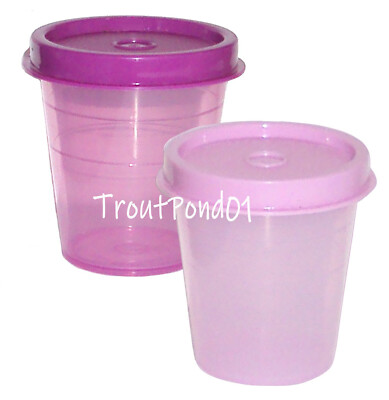 TUPPERWARE Midgets Set 2 Mini Bowls 2 oz Condiment Cups Purple ...