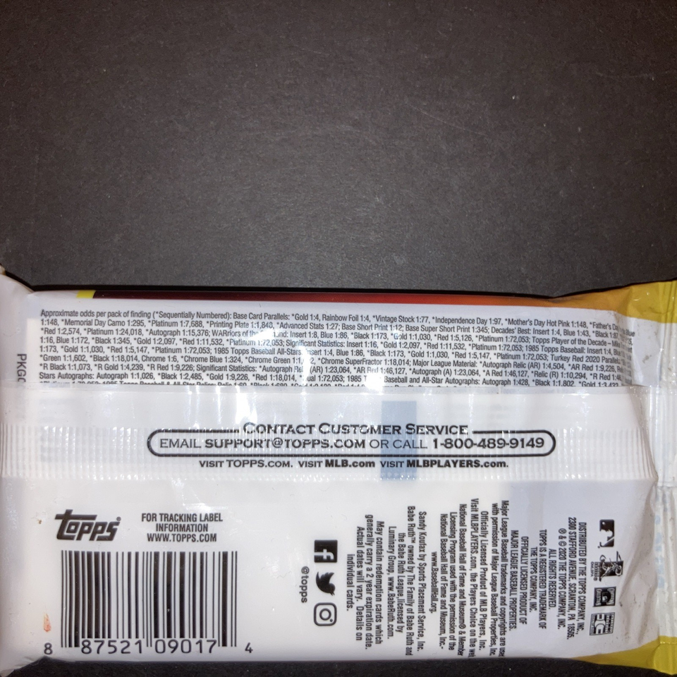 (8) 2020 Topps Series 2 Baseball Factory Sealed Jumbo Fat Packs Lot 272 ...