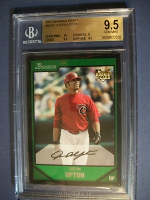 JUSTIN UPTON 2007 Bowman Draft #3 BGS GEM MINT 9.5 RC Dbacks, Padres | eBay