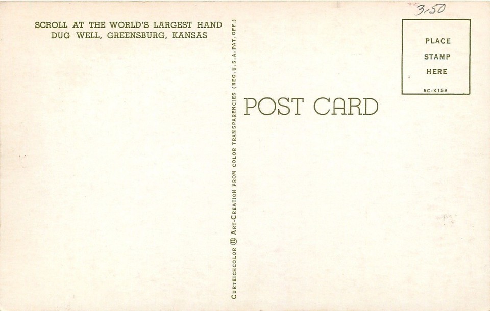 Greensburg KS~Do Not Deface Scroll at the Worlds Largest Hand Dug Well ...