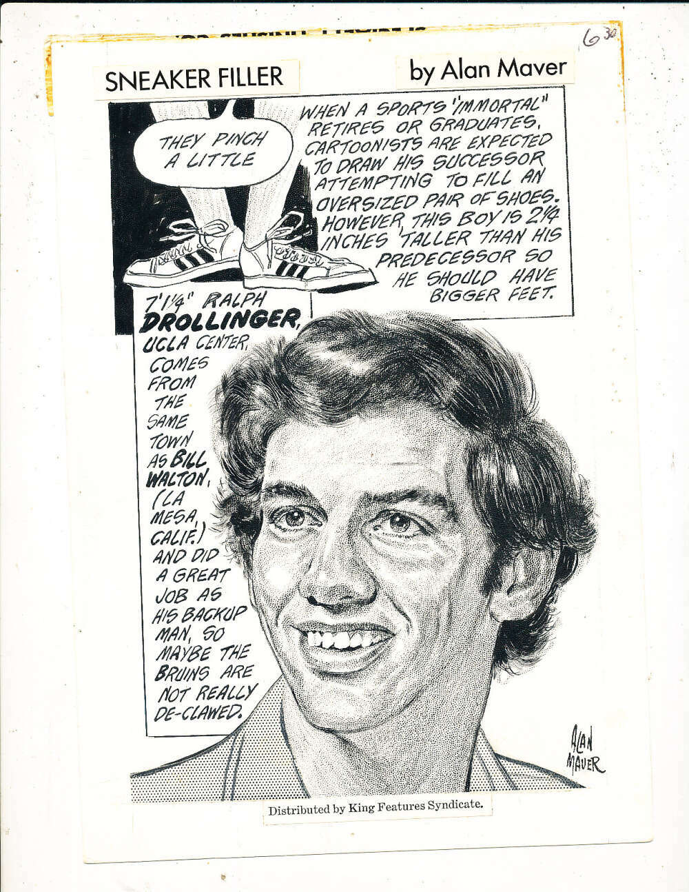 1970s Ralph Drollinger UCLA basketball Alan Maver Original Art | eBay