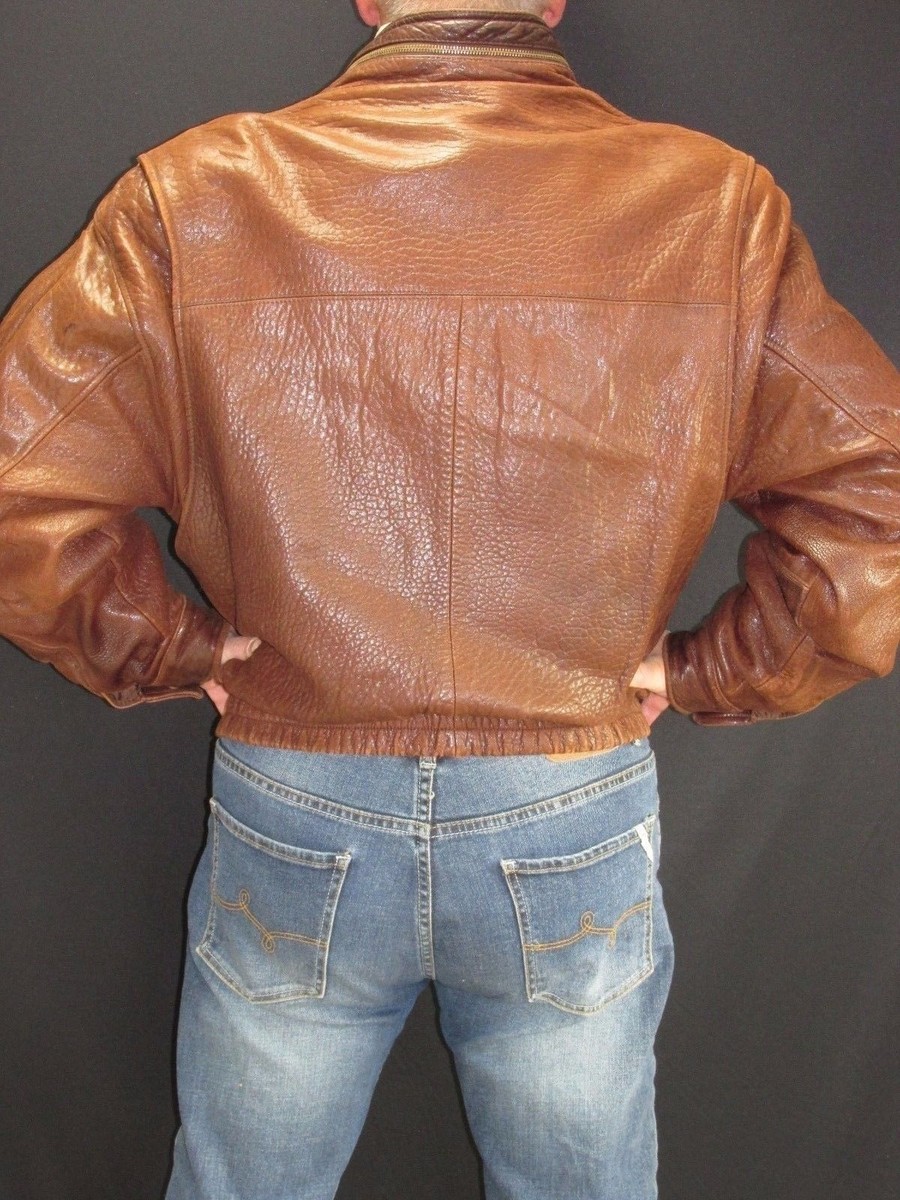 M. Julian Adventures Men's Brown Fat Wrinkle Leather Jacket M. Julian Adventures Men's Brown Fat Wrinkle Leather Jacket
