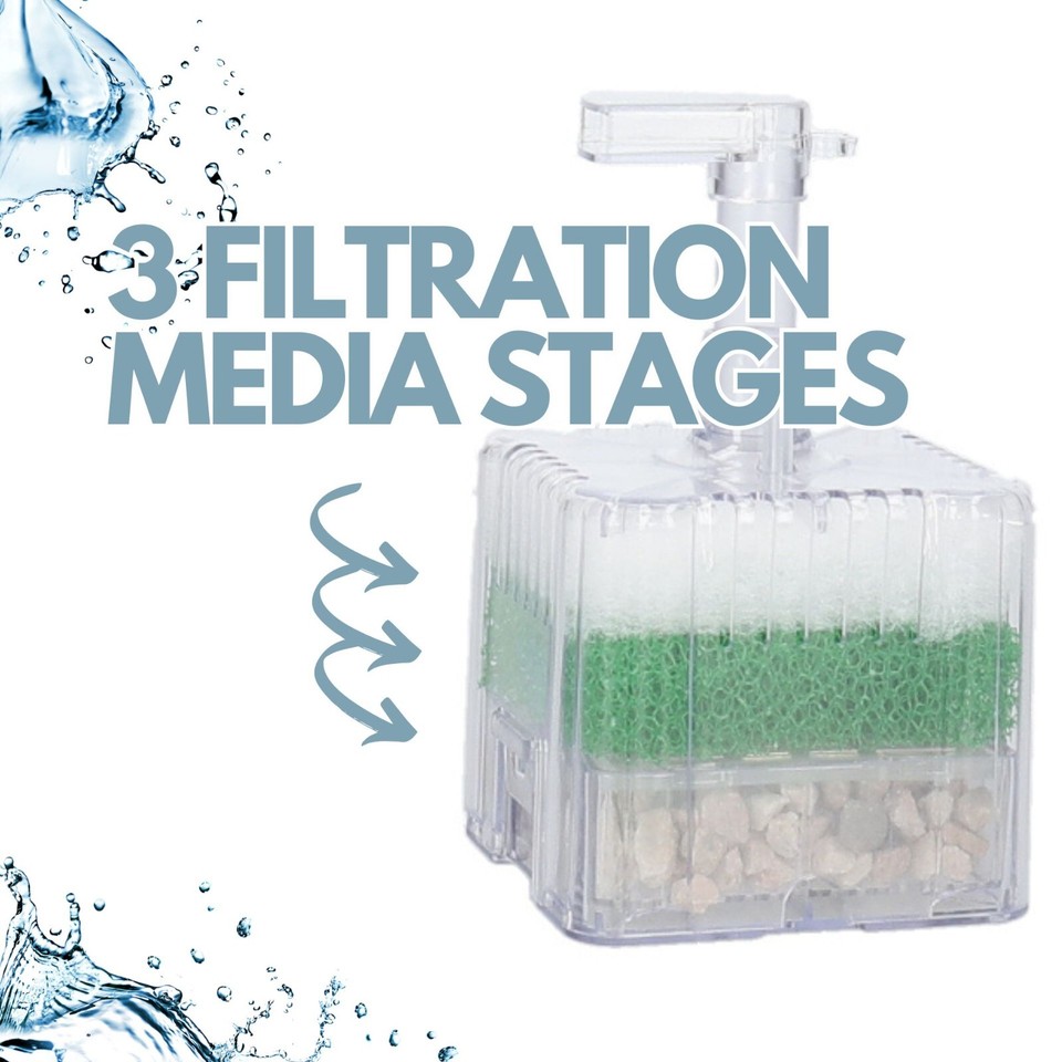 Air Driven Sponge Filter For Aquarium Fish Tank Bio Foam Breeding ...