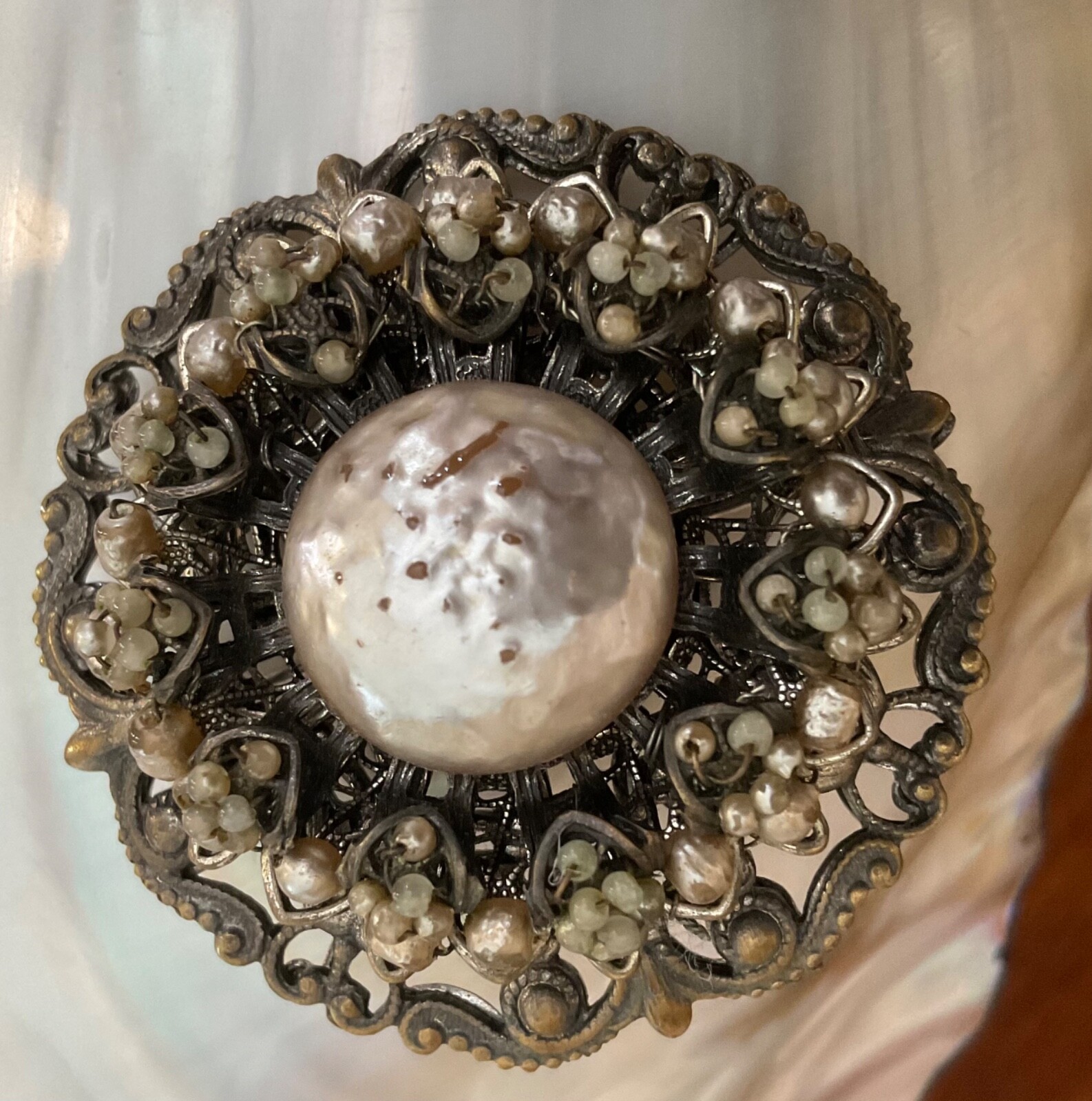 Rare Vtg. 1940-50s Miriam Haskell signed baroque si… - Gem