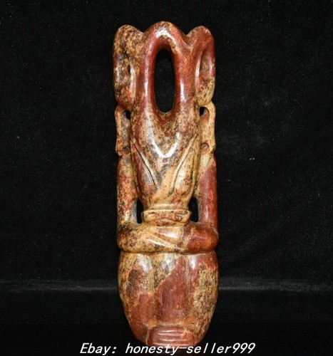 11.4" China Hongshan Culture Old Jade Carved Sun God Helios Sun-God ...