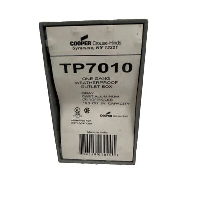 Eaton Crouse Hinds TP7010 Single Gang Weatherproof Box | eBay