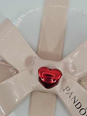 Authentic Pandora Sterling Silver RED METALLIC HEART Charm #799291C02 ...