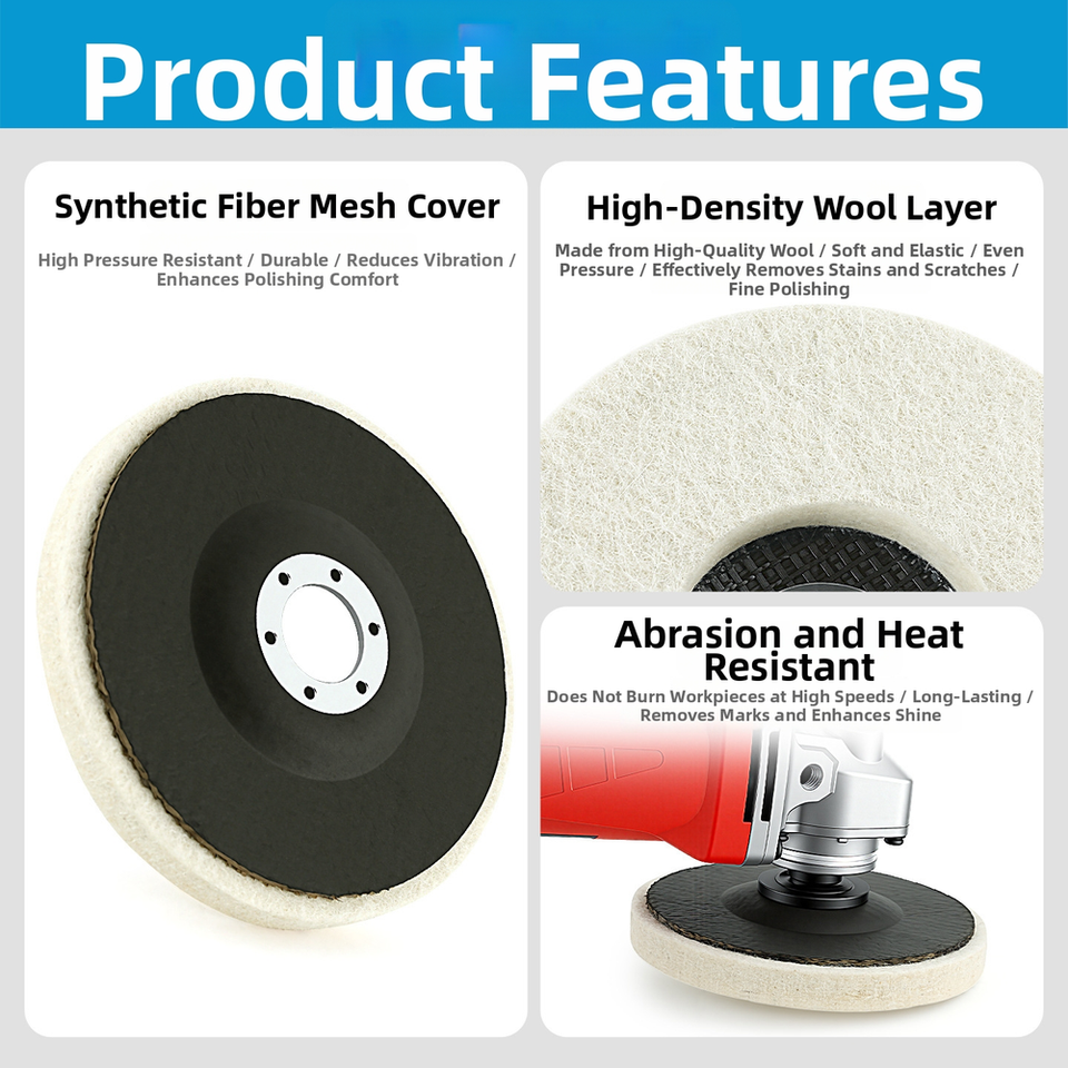 125mm Wool Buffing Wheel for Polishing Stainless Steel Copper Aluminum ...