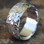 Hawaiian Jewelry Sterling Silver Maile Leaf Cut Out Wedding Ring Band ...