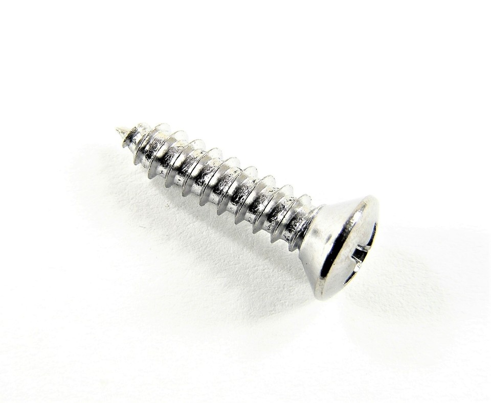 Chevy Chrome Interior Trim Screws- #8 x 3/4" Long- #8 Oval Head- 25 ...