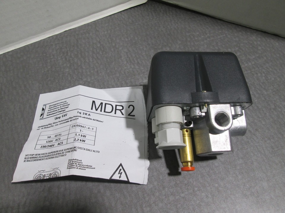 MDR2-EA/11 CONDOR PRESSURE SWITCH W/ UNLOADER & ON-OFF LEVER 95-125 PSI ...