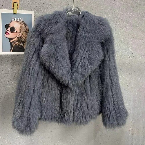 New Arrival Knitted Real Natural Fur Coat Women's Fur Jacket Overcoat ...