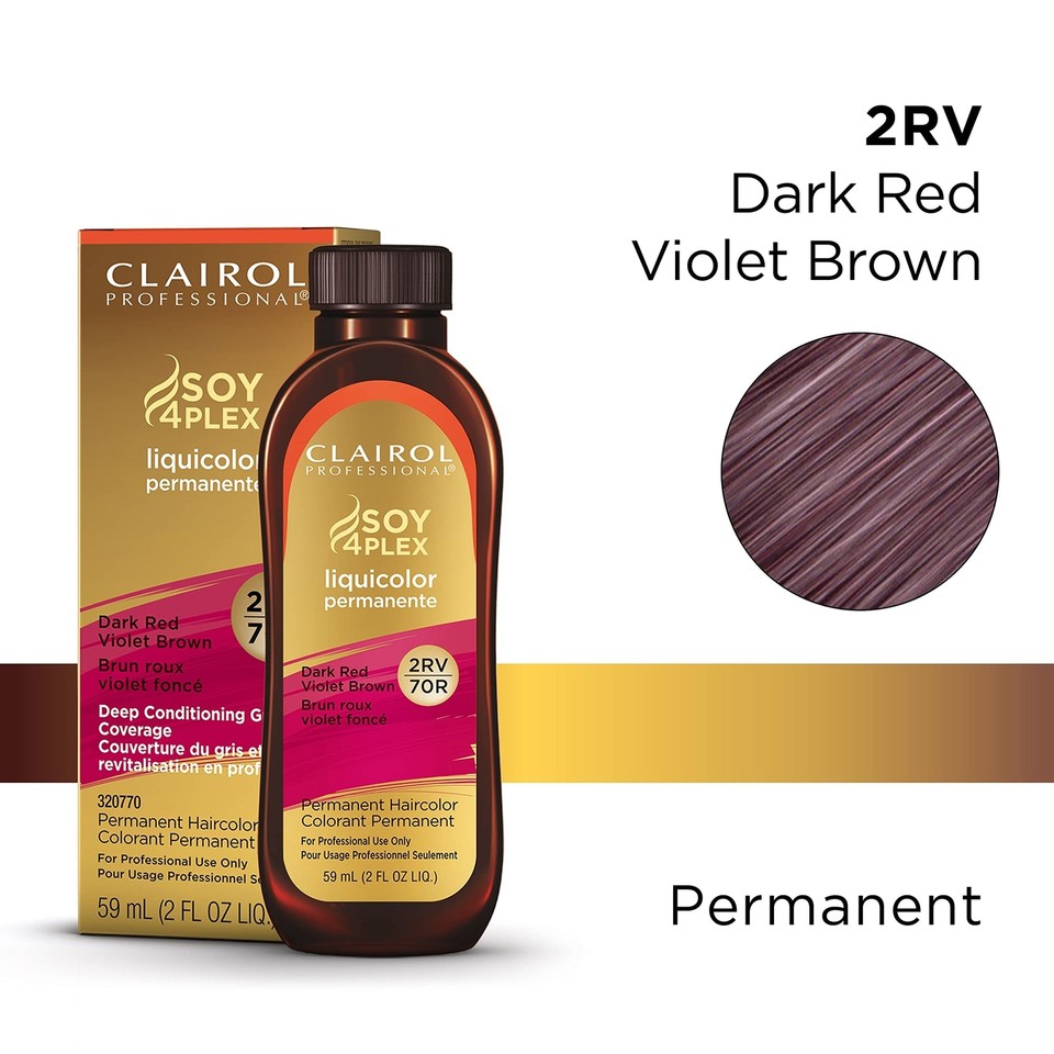 Clairol Soy 4 Plex 2RV/70R - Dark Red Violet Brown [PACK OF 6] **BRAND ...