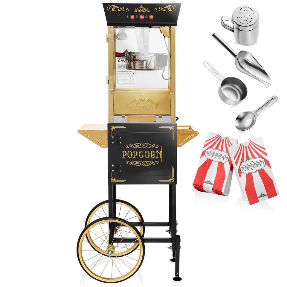 Movie Theater Popcorn Machine Maker Popper with Cart and 10 oz Kettle ...