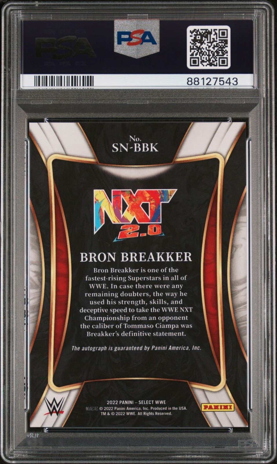 2022 Panini Select WWE - Signature Selections Bron Breakker #SN-BBK (AU ...