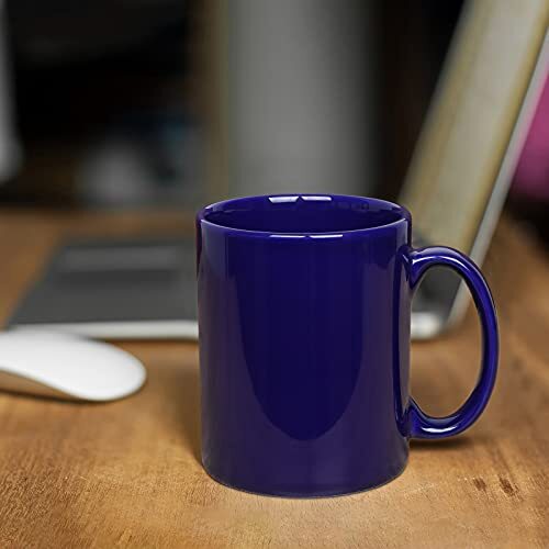 20 OZ Extra Large Ceramic Coffee Mug Super Big Tea Cup with Handle Blue ...