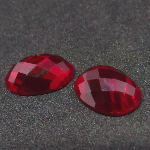 16.20 ct Pigeon Blood Red Ruby Oval CheckerBoard Cut Lab Gems Pair | eBay