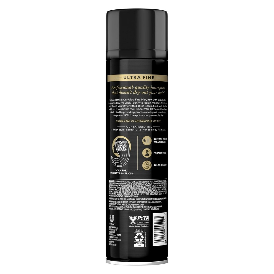 Tresemme Ultra Fine Mist Hairspray for Flexible Hold with Pro Lock Tech ...