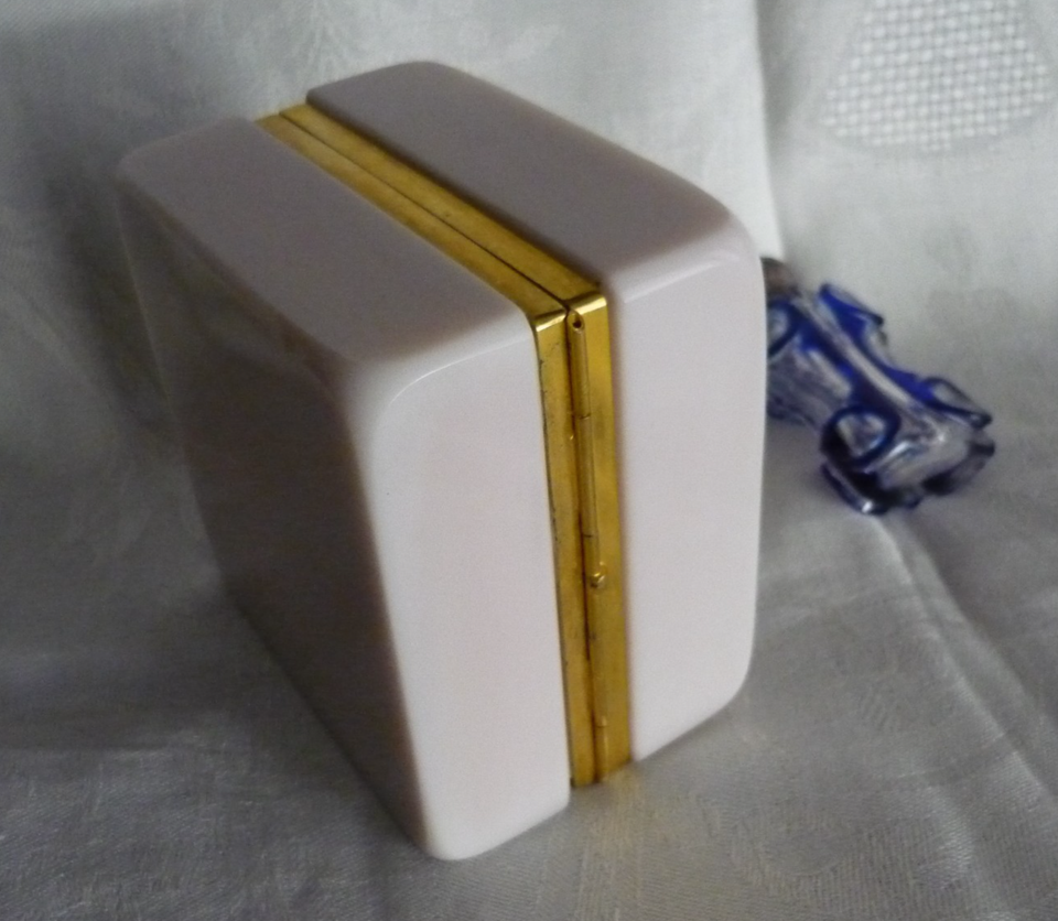 Vintage French or Italian Rectangular Light Pink Purple Opaline Glass ...