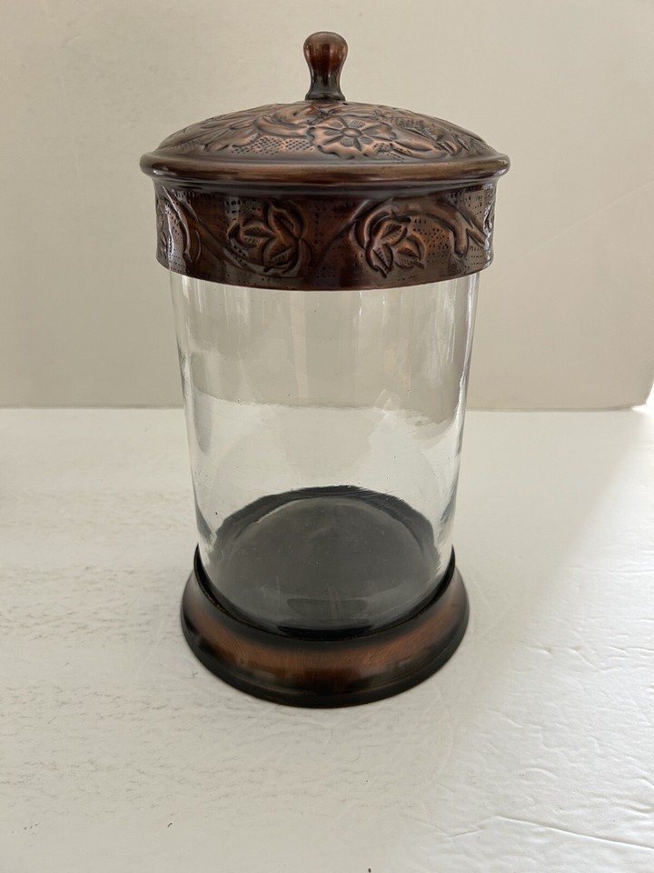 Set of 2 Glass Jars with Copper Painted Cover | eBay