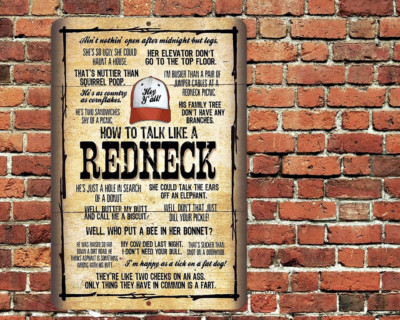 How To Talk Like A Redneck Sign Metal Aluminum 8"x12" Funny | eBay