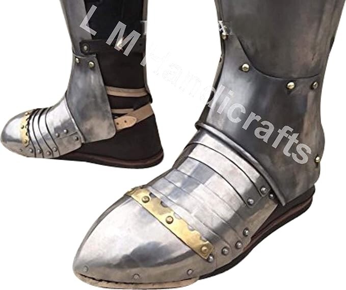 Medieval Silver Leg Guards for Armor Functional Greaves - Cosplay ...