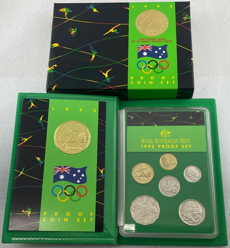 1992 AUSTRALIA PROOF COIN SET - OLYMPIAD BARCELONA $1 OLYMPIC GAMES ...