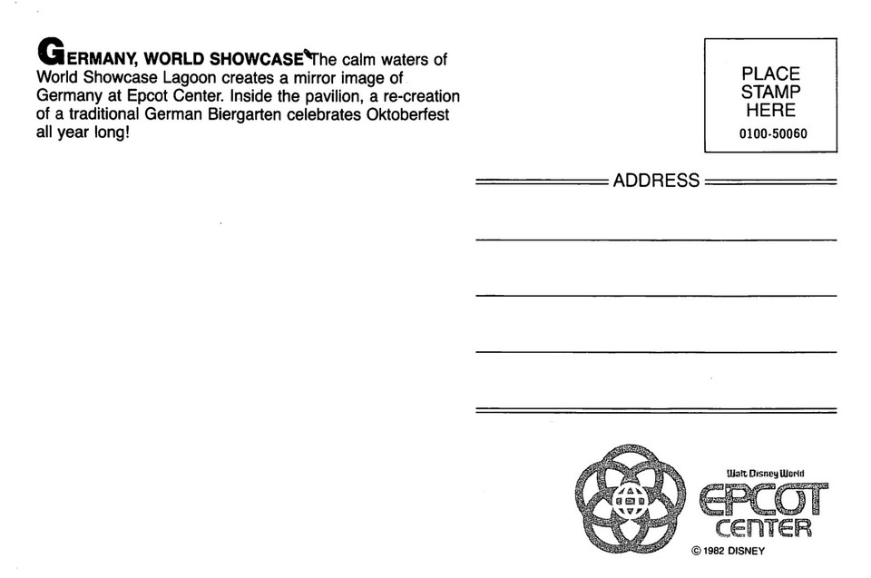 Epcot Center Germany World Showcase Walt Disney World Bay Lake,FL Vtg ...