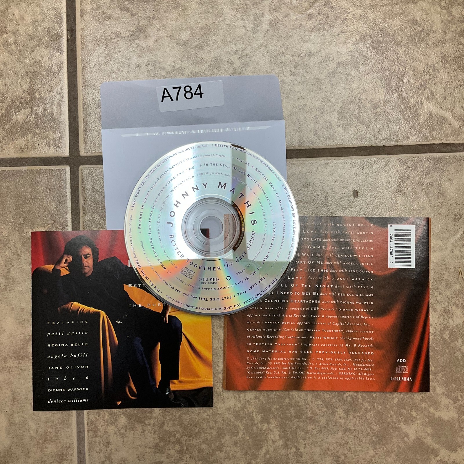 Better Together: The Duet Album by Johnny Mathis CD No Case No Tracking ...