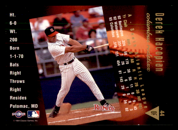 1994 Classic Best Gold Derek Hacopian #44 Columbus RedStixx | eBay