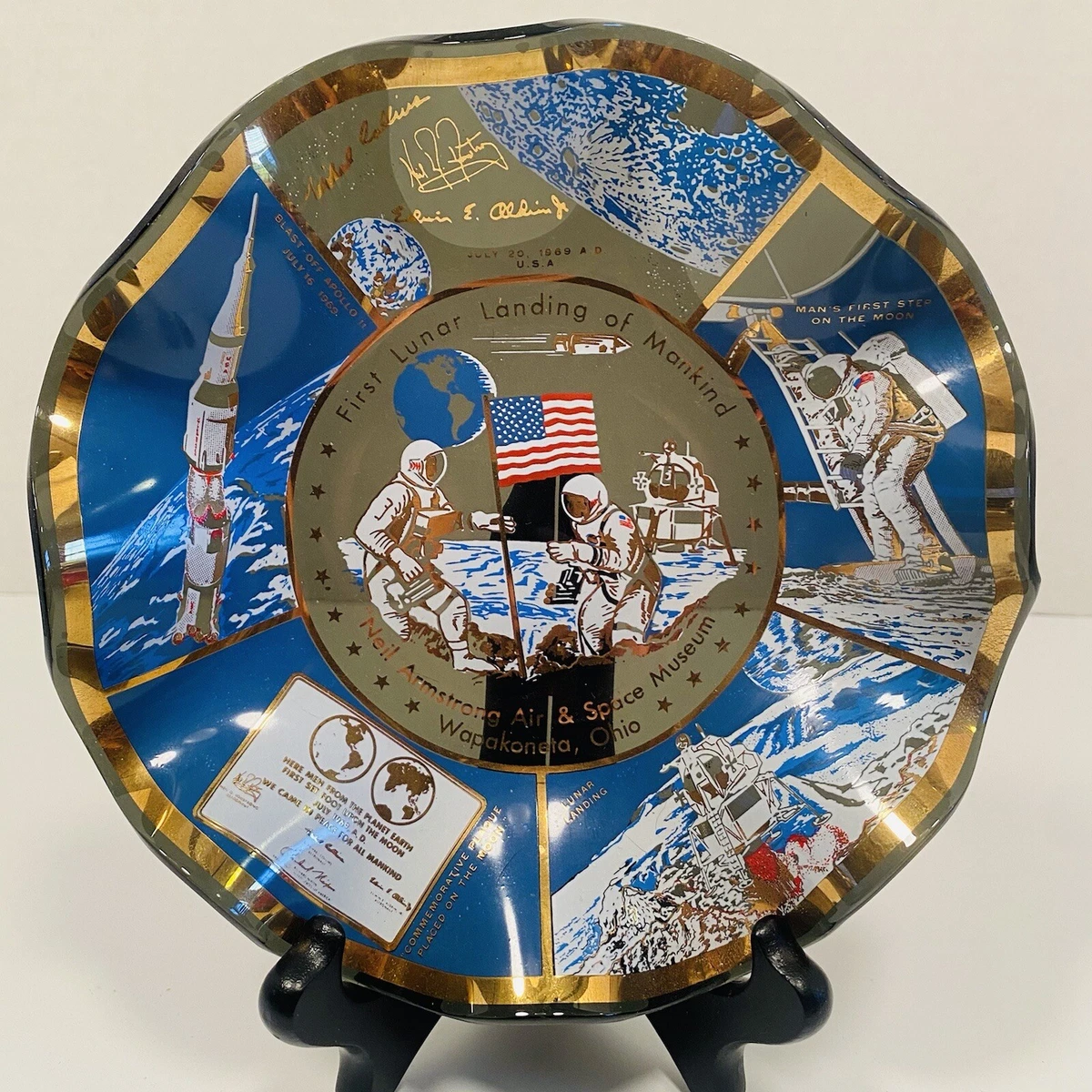 American Flag With Moon Landing 1969