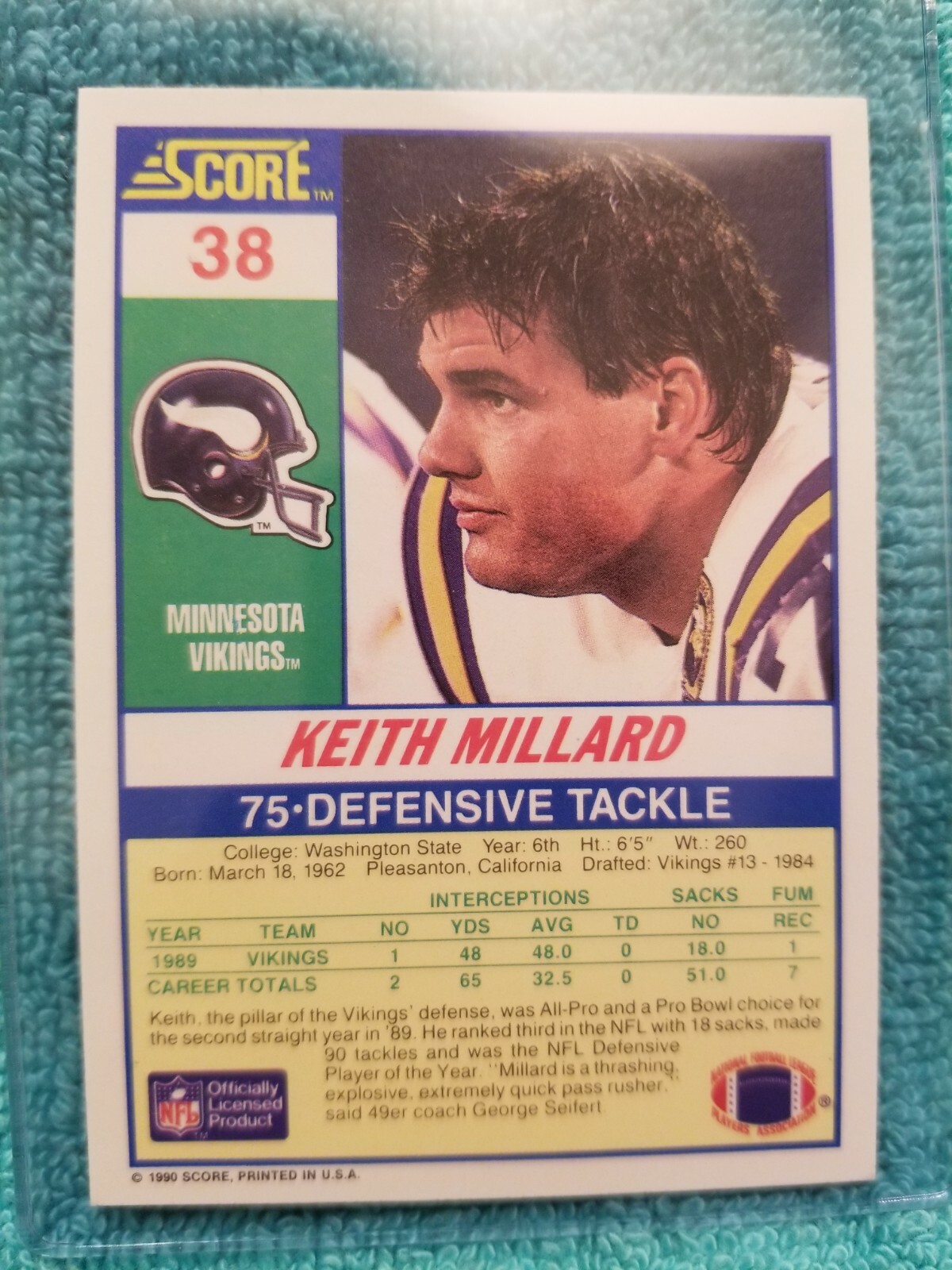 1990 Score - #38 Keith Millard for sale online | eBay