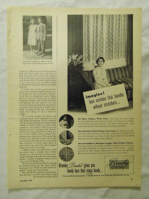 1949 Magazine Advertisement Page Bromley Duralace Lace Curtains Drapes ...
