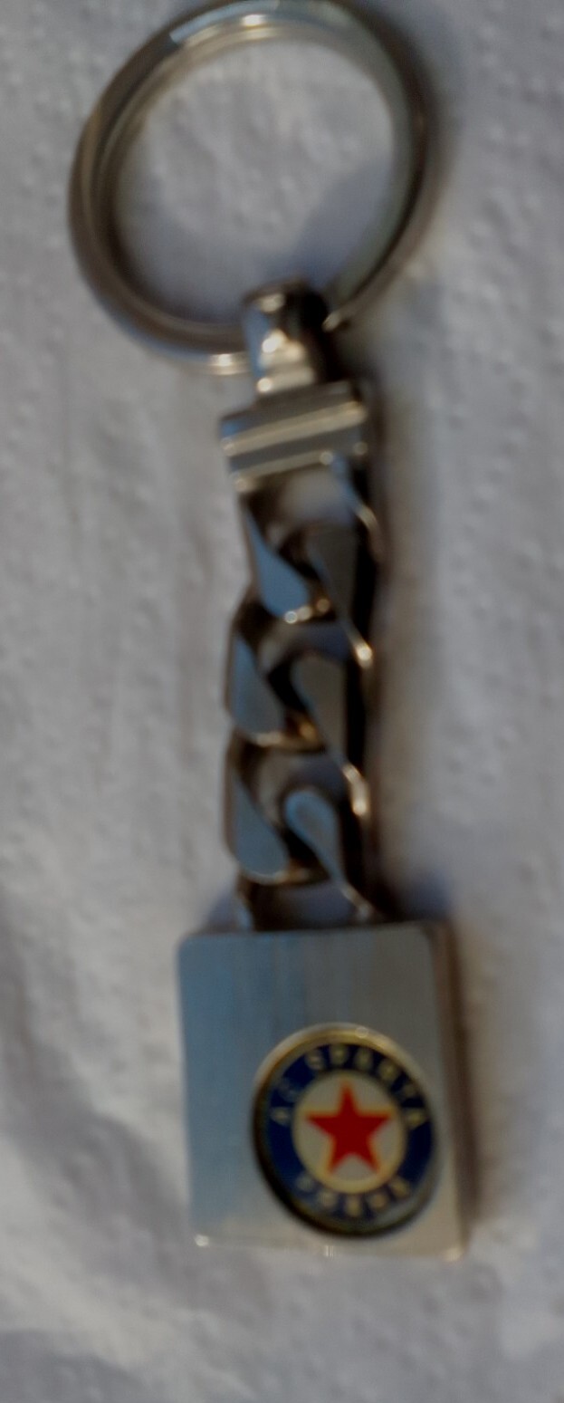 VINTAGE Old Metal Keyring Souvenir Key AC SPARTA Praha Czech Rep Prague ...