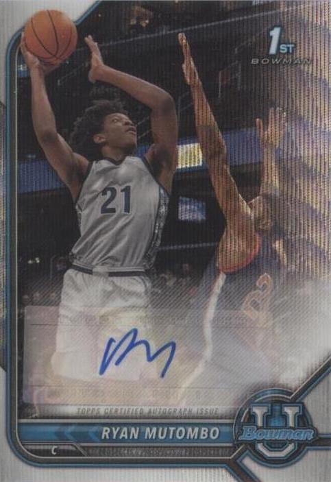 2021-22 Bowman University - Chrome Prospect Autographs Ryan Mutombo # ...