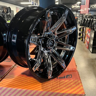 4 New Fuel FC401 Brawl 20" Chrome Gloss Black 20x10 6x135 Wheels Rims ...