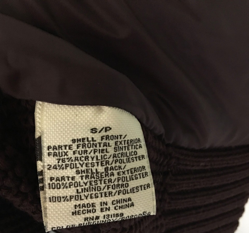 Women's Sebby Burgundy Faux Fur Fashion Vest Sleeveless Size Small | eBay