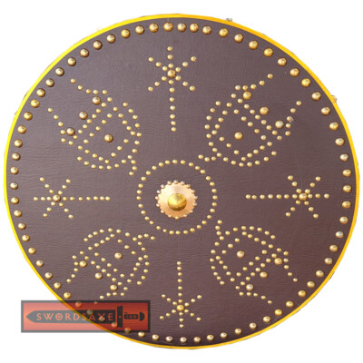 Ancient Targe Neolithic Art Medieval Shield Handmade Hardwood Leather ...