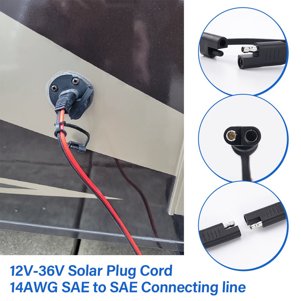 15ft SAE To SAE Battery Cable Tender Terminal Connector 14AWG Extension ...
