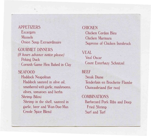 The Timbers Supper Club Menu Platteville Wisconsin 1980's | eBay