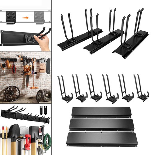 Tool Storage Rack Hook Hangers Yard Shed Patio Garage Wall Organizer ...