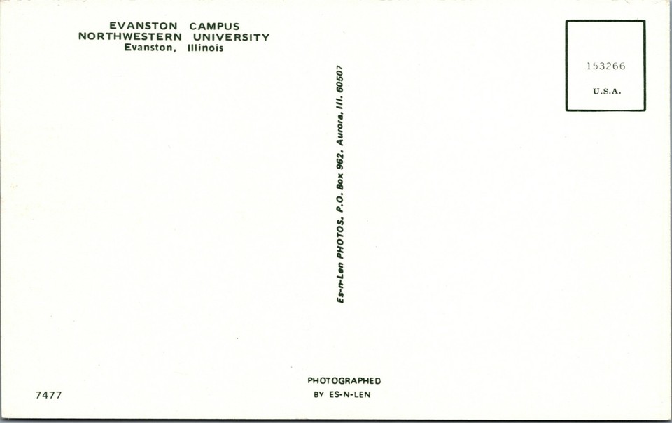 Evanston Campus Northwestern University Evanston Illinois IL postcard ...