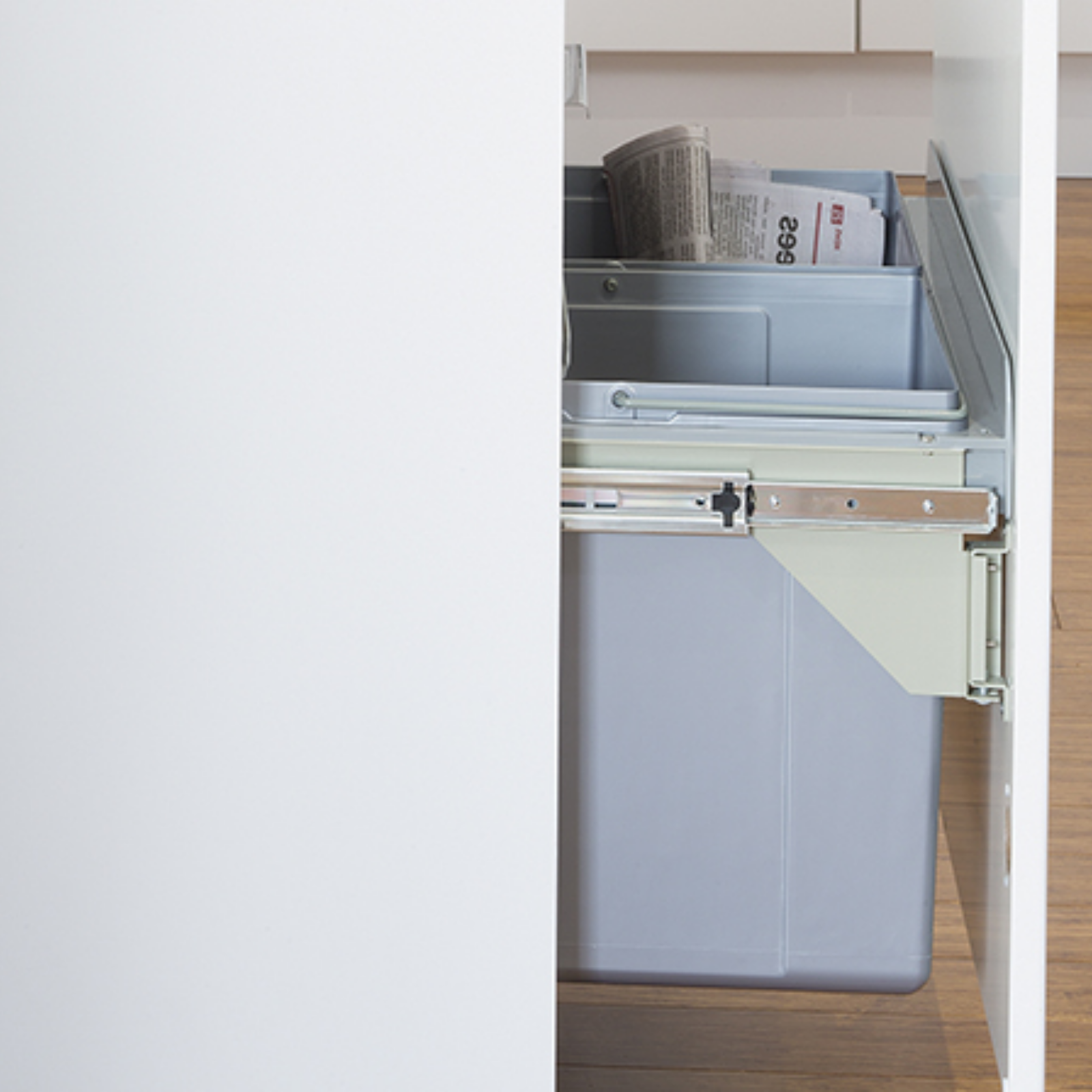 Kaboodle Pull Out Bin Waste Storage Side Mount 2 Removable Bins 22L 54L ...