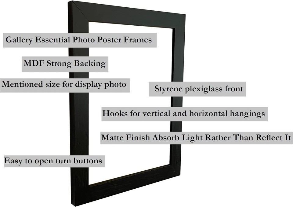 Black 70 x 100 cm Poster Frame Picture Photo Frame 100x70 cm Wall ...
