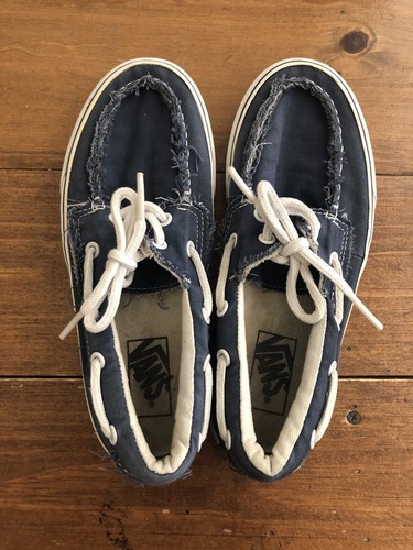 VANS Zapato Del Barco Blue/True White Boat Shoes Men 6 Women 7.5 | eBay