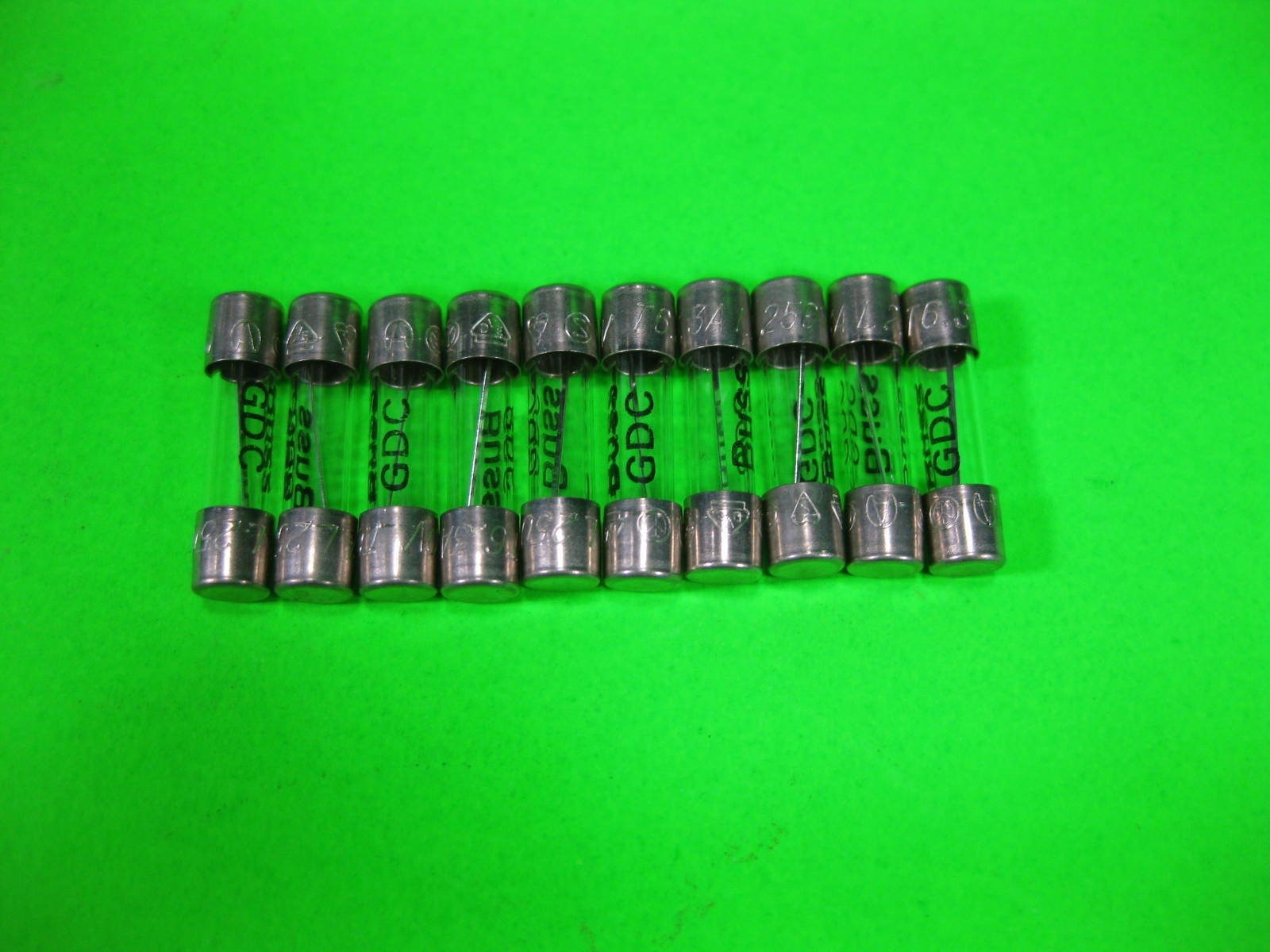 Bussmann Time Delay Slow Blow Acting Fuses -- BK/GDC-6.3A -- (Lot of 10 ...