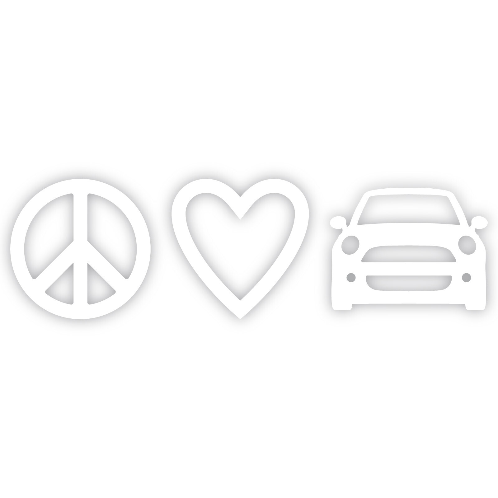 Peace Love Mini Cooper 12" Vinyl Decal Sticker Bumper Cars | eBay