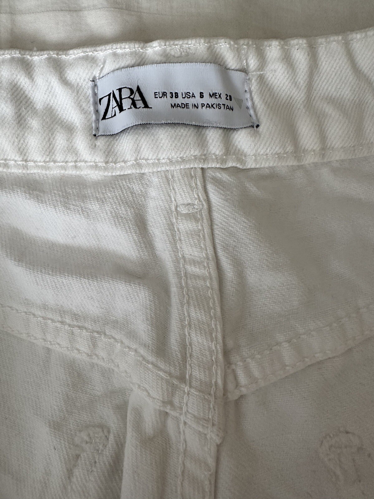 Zara White Denim Button Fly Wide Leg Jeans | eBay