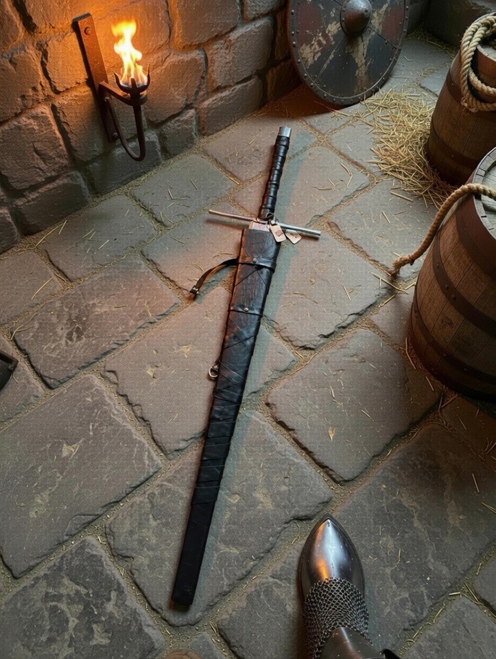 The Black-Clad Bastard Hand Forged Spring Steel Longsword | eBay